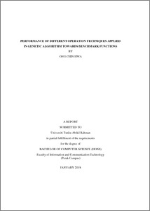 Performance of different operation techniques applied in genetic algorithm towards benchmark ...