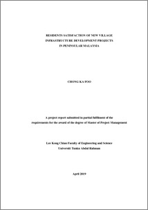 Residents Satisfaction of New Village Infrastructure Development Projects In Peninsular Malaysia ...