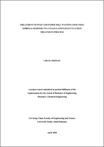 Treatment Of Pulp And Paper Mill Wastewater Using Moringa Oleifera Via Coagulation-Flocculation ...